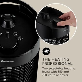 Blumfeldt Heat Guru 360 Mini, infračervený ohřívač, 700/350 W, oscilace, černý