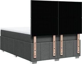 Box spring postel s matrací tmavě šedý 140 x 190 cm textil 3291657