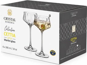 Crystal Bohemia Cettia optic sklenice na martini 300 ml 6 ks