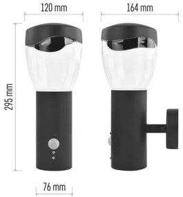 Venkovní nástěnné svítidlo se senzorem ARTEO 1xE27/15W/230V IP44
