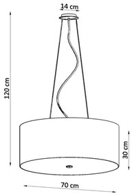Sollux SL.0790 - Lustr na lanku OTTO 6xE27/60W/230V pr. 70 cm černá