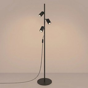 Černá hliníková stojací lampa s ohybatelnou konstrukcí (výška 155 cm) Gleam – Sollux