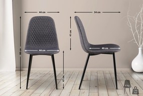 Sada 4 ks židle Giverny látka – tmavě šedá