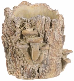 Obal betonový - pařez s houbami, 20 x 18 x 18 cm, 20 cm