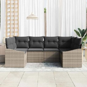 Set pohovek 6 ks Šedá polyratan 3346859