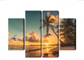 Vícedílný obraz Západ Slunce Na Dominikánské Pláži Nedostatek Nedostatek Přírodní plátno 120x90