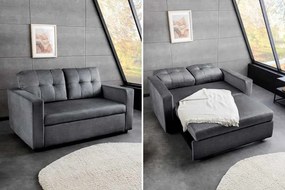 Designová rozkládací pohovka Zaragoza 142 cm šedý samet