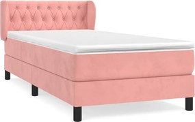 Box spring postel s matrací růžová 100x200 cm samet 3127660