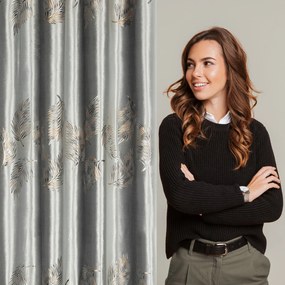 ZATEMŇOVACÍ ZÁVĚS NA KROUŽCÍCH IDALIA 140X250 CM LISTY