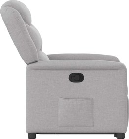 Zvedací polohovací křeslo obláčkově šedé textil 3303203