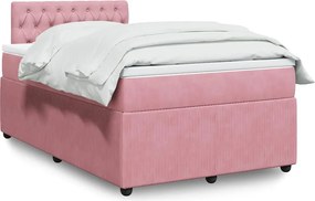 Box spring postel s matrací růžová 120x190 cm samet 3287697