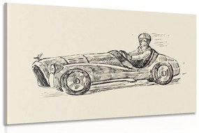 Obraz závodní auto v retro provedení - 120x80 cm
