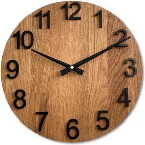 Dubové hodiny na zeď s velkými číslicemi I SENTOP MAS017-3072-black-hands