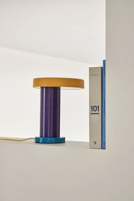 Hübsch Stmívatelná stolní LED lampa Magic, modrá barva, sklo, kov