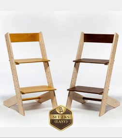 Lucas Wood Style - rostoucí židle EASY LINE zvýhodněný set 2 ks -  buk + ořech