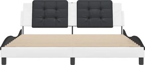 Rám postele bez matrace Zadar bílý a černý 180 x 200 cm umělá kůže 3208204