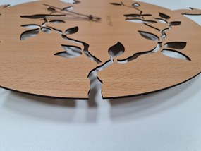 dřevo života Nástěnné hodiny PTÁCI Barevný vzor: Ořech, Velikost hodin: 50x50