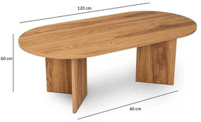 Designový konferenční stolek Quinlan 120 cm hnědý