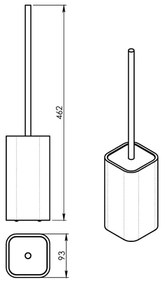 Gedy - Stojací WC štětka NINFEA černá/bambus