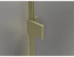 Mexen Lunar, L půlkruhový sprchový kout výklopný doleva 80 x 70 cm, 8mm čiré sklo, zlatý matný profil, 833L-080L-070P-55-00
