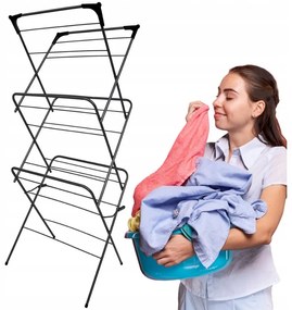 Erga Model 151 Black, sušák prádla 59,5x52,2x130,5 cm, černá, ERG-SEP-10SUSST151BLA