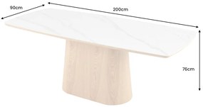Invicta Světlý jídelní stůl UNIQUE 200x90cm bílý mramor 45142