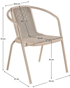 Kondela Zahradní stohovatelná židle, champagne, ocel/plast, FRENY