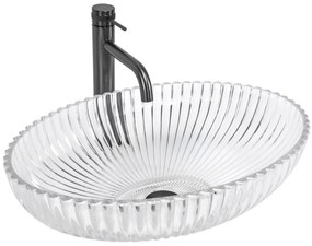 Rea Nicole, skleněné umyvadlo na desku 510x345x150 mm, čirá, REA-U4701