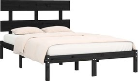 Rám postele černý masivní dřevo 200 x 200 cm 3104697