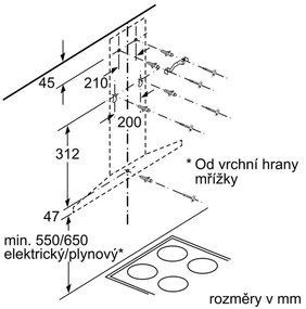 Bosch DWQ66DM50 Komínový odsavač par