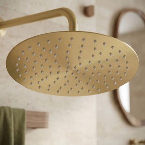 Rea Rea, kulatá dešťová sprchová hlavice, JS-P014BG, 30cm, zlatá matná, REA-P8604