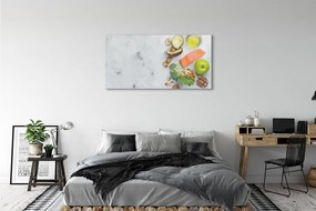 akrylový obraz Lososový olej jablko ořechy 125x50 cm