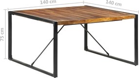 Jídelní stůl 140 x 140 x 75 cm masivní dřevo 321574