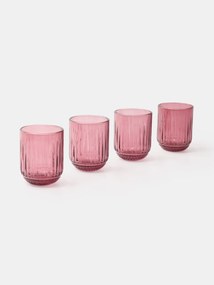 Sinsay - Sada sklenic z barevného skla 4 pack - růžová