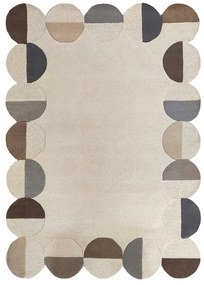 Šedobéžový ručně tkaný vlněný koberec 120x170 cm Mia Scallop Frame – Flair Rugs