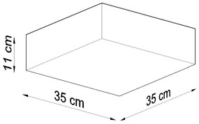 Stropní svítidlo Horus, 1x černé plastové stínítko, (bílý plast), (35 cm)