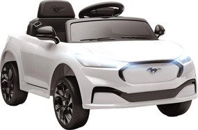 AIYAPLAY dětské elektrické auto Ford Mustang Mach-E, oficiálně licencované, 12 V, dálkové ovládání 2,4 G, 2 motory, 92x55x44 cm, bílé