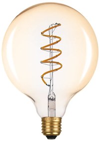 ACA DECOR LED žárovka Filament spiral E27 O125 6W, Jantar