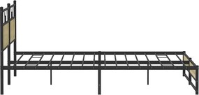 Kovový rám postele bez matrace dub sonoma 200 x 200 cm 3325123