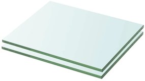 Policové desky 2 ks sklo čiré 20 x 20 cm 3051544