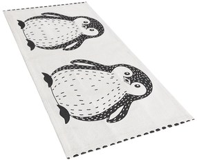Dětský koberec s potiskem tučňáků 60 x 90 cm černobílý HAJDARABAD Beliani