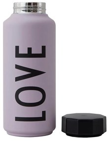 Fialová termo láhev Design Letters Love, 500 ml
