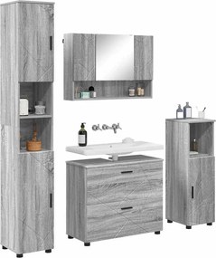 Sada koupelnového nábytku 4 ks Šedá Sonoma 35 x 30 x 192 cm 3393049