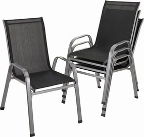 Set Zahradní křeslo Alina, 4 ks, černá, 4 křesla
