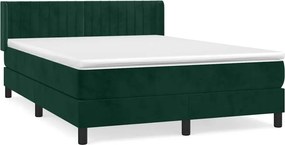 Box spring postel s matrací tmavě zelená 140x190 cm samet 3131078