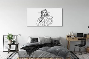akrylový obraz Ježíš výkres 140x70 cm