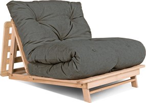 Marior Home Rozkládací futonové křeslo / pohovka Layti - 90 cm / Šedá / Surový buk