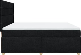 Box spring postel s matrací černá 200x200 cm textil 3291389
