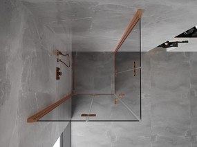 Mexen Mist-F Duo, skládací sprchový kout 90 x 90 cm, průhledný, broušená měď - 8A6-090L-090P-65-00
