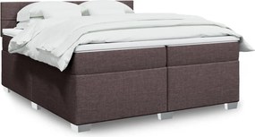 Box spring postel s matrací tmavě hnědá 200x200 cm textil 3285998